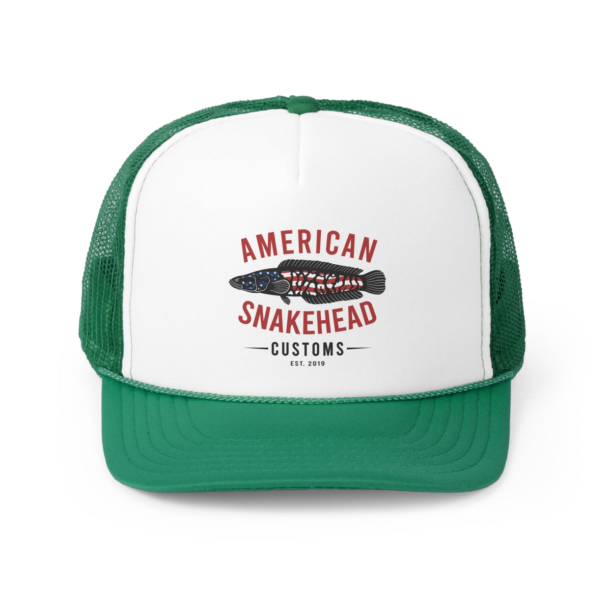 Foam Trucker Cap- American Snakehead Logo – American Snakehead Customs LLC