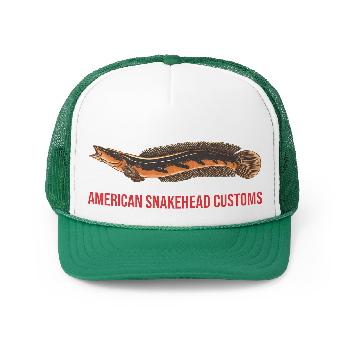 Foam Trucker Cap- Bullseye Snakehead – American Snakehead Customs LLC
