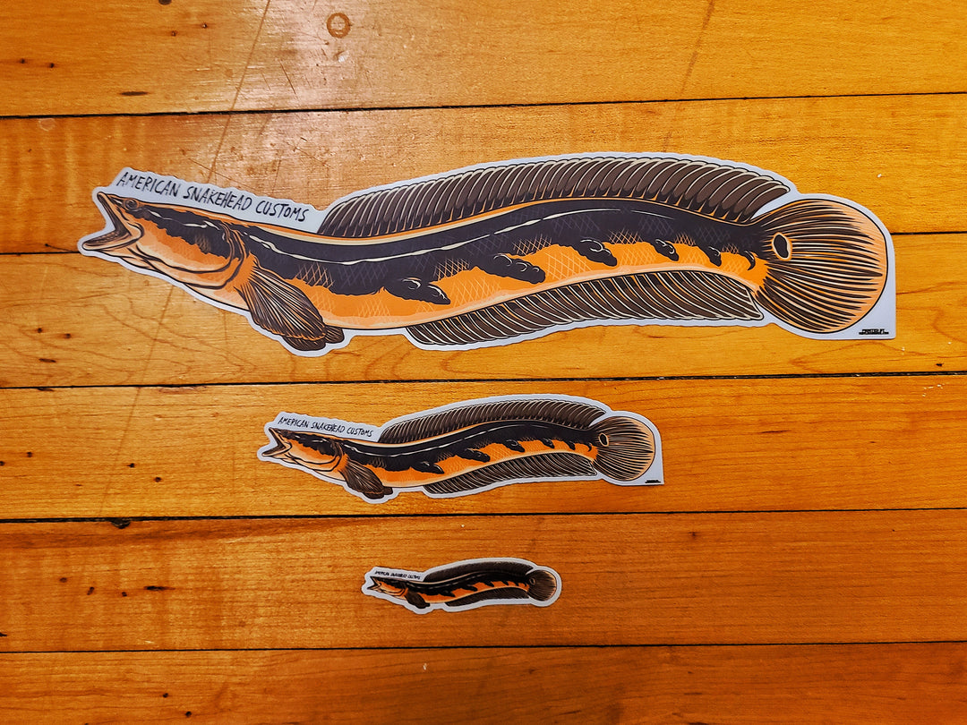 Bullseye snakehead Sticker – American Snakehead Customs LLC