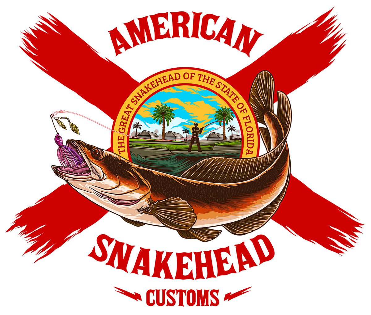 FL Great Snakehead Sticker – American Snakehead Customs LLC